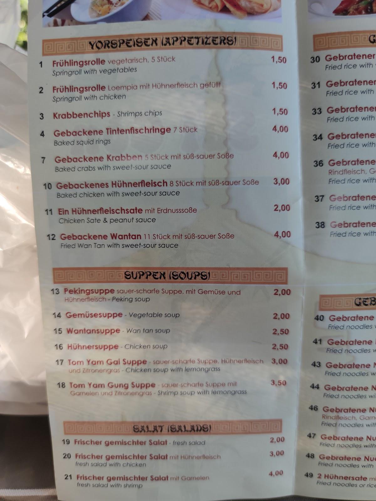 Speisekarte von Sai Gon Schnellimbiss restaurant, Gießen