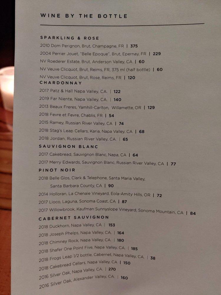 Menu at The White Buffalo Club, Jackson