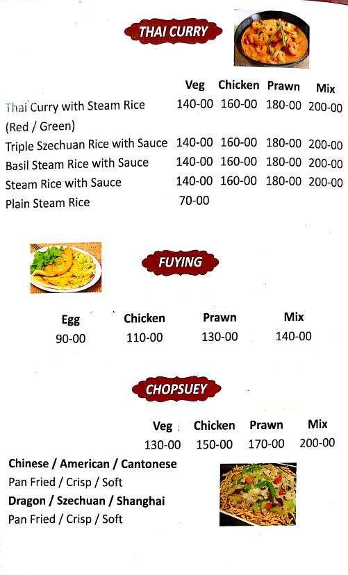 Menu at Momo House Mysore, Mysuru, 591/B