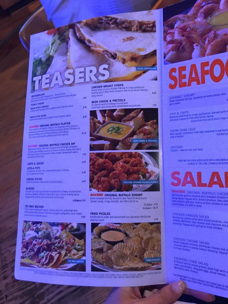 Menu at Hooters pub & bar, Metairie, Veterans Blvd