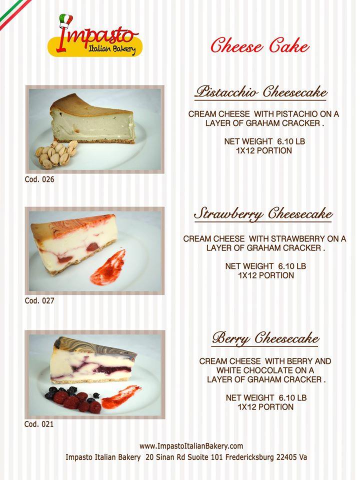 Menu at Impasto Italian Bakery, Fredericksburg