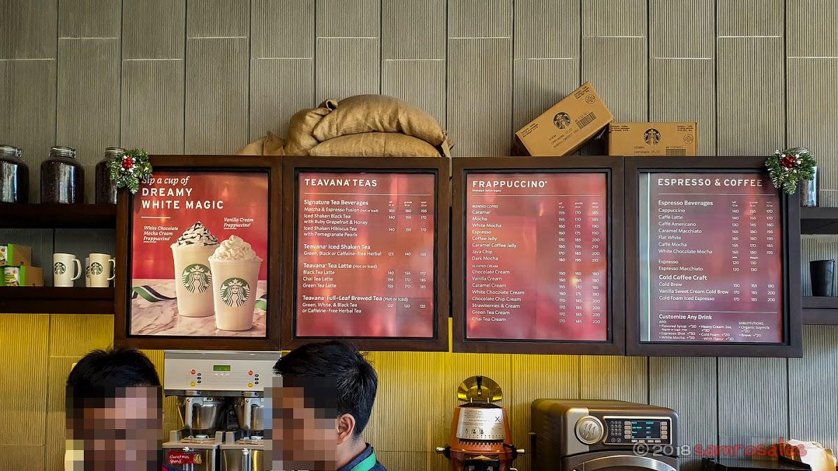 Menu at Starbucks - Rockwell Sheridan, Mandaluyong, Rockwell Business ...