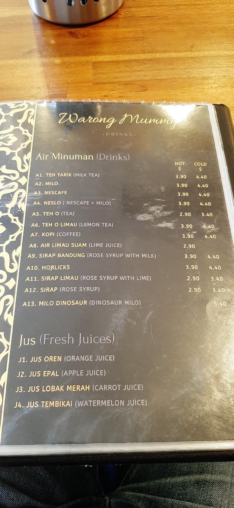 Menu at Warong Mummy Springvale restaurant, Springvale