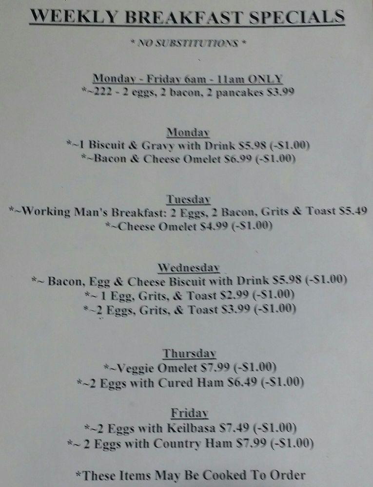 Menu at Sawmill Restaurant, Wilmington