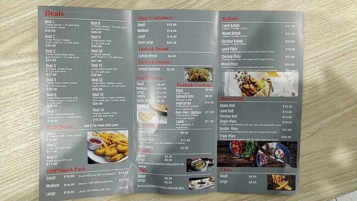 Menu at Doreen Kebab House, Doreen