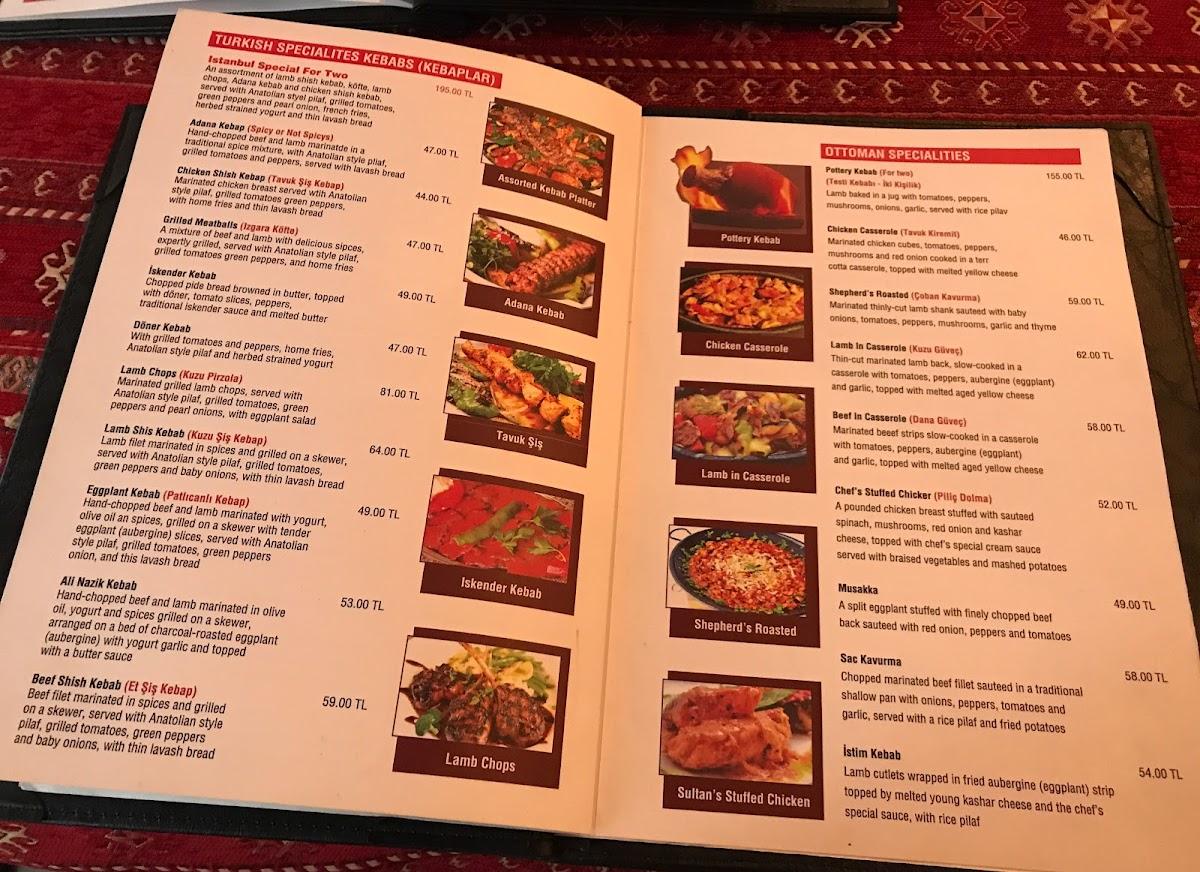 Menu at İstanbul kebab cafe & restaurant, Istanbul