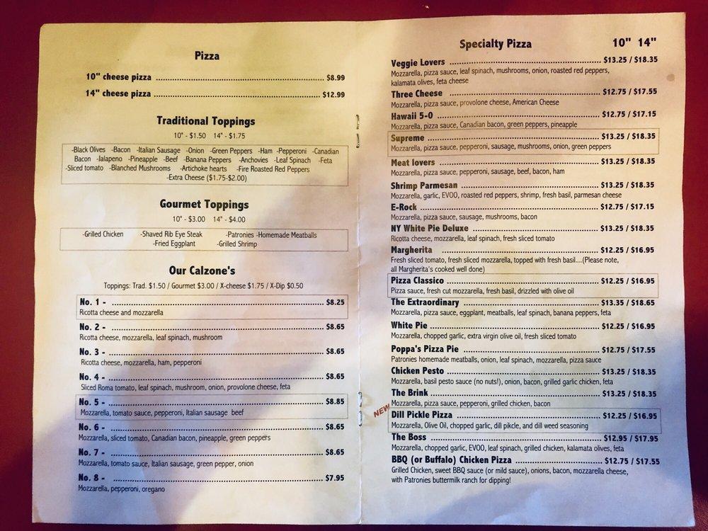 Menu at Patronies Pizza pizzeria, Holden Beach, Holden Beach Rd SW
