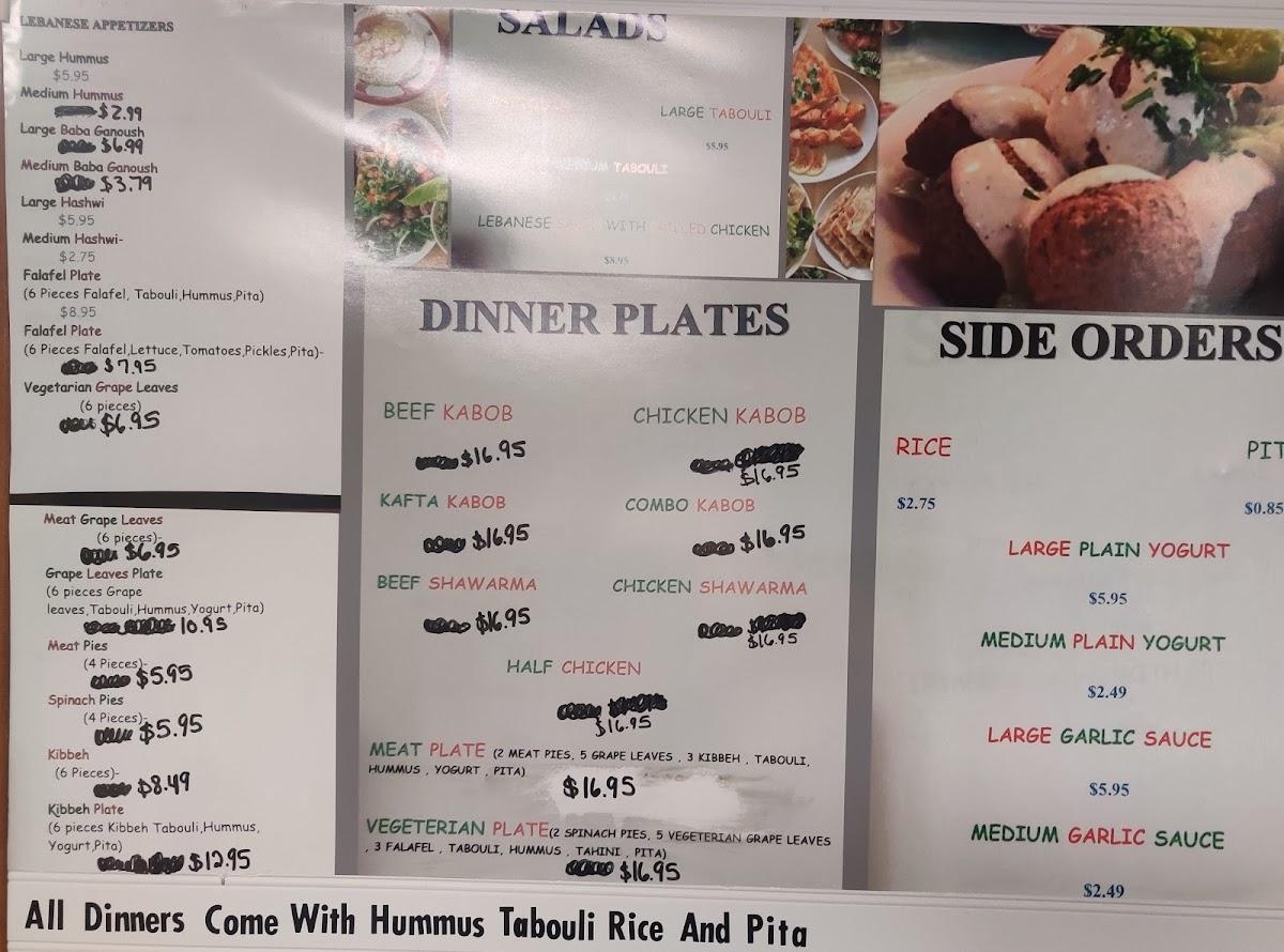 Menu at Tony’s Diner restaurant, Michigan City
