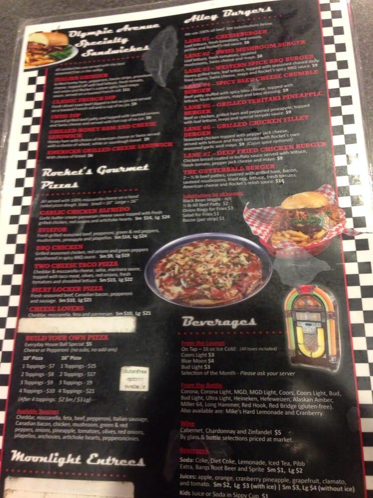 Menu at The Alley Bar & Grill, Arlington