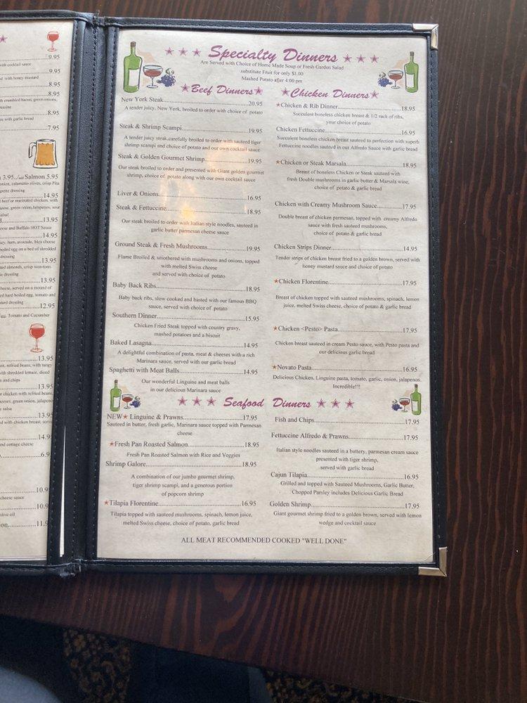 Menu at Star Restaurant, Novato