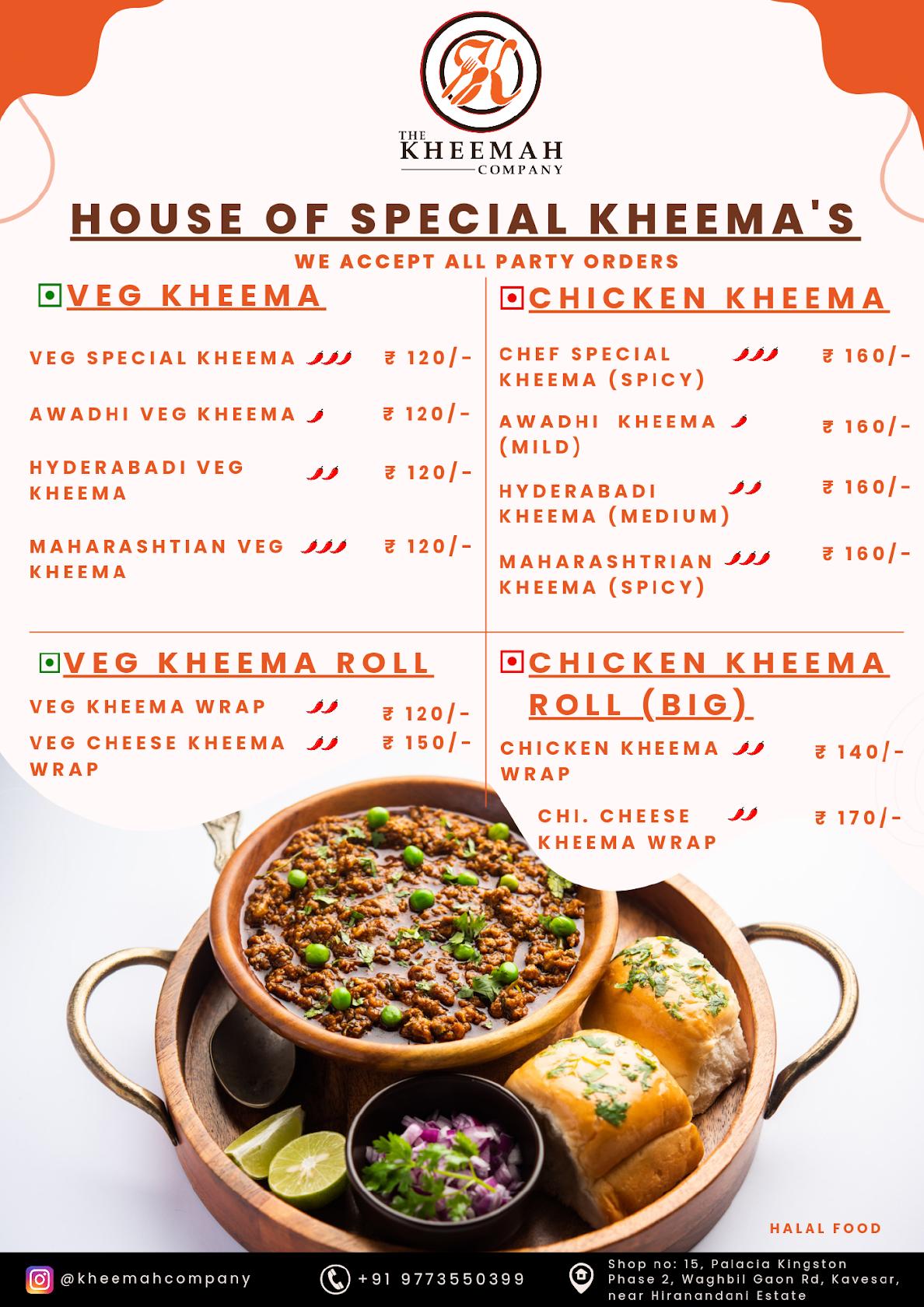 Menu at The Kheemah Company: Best kheema pav and kheema rolls in Thane ...