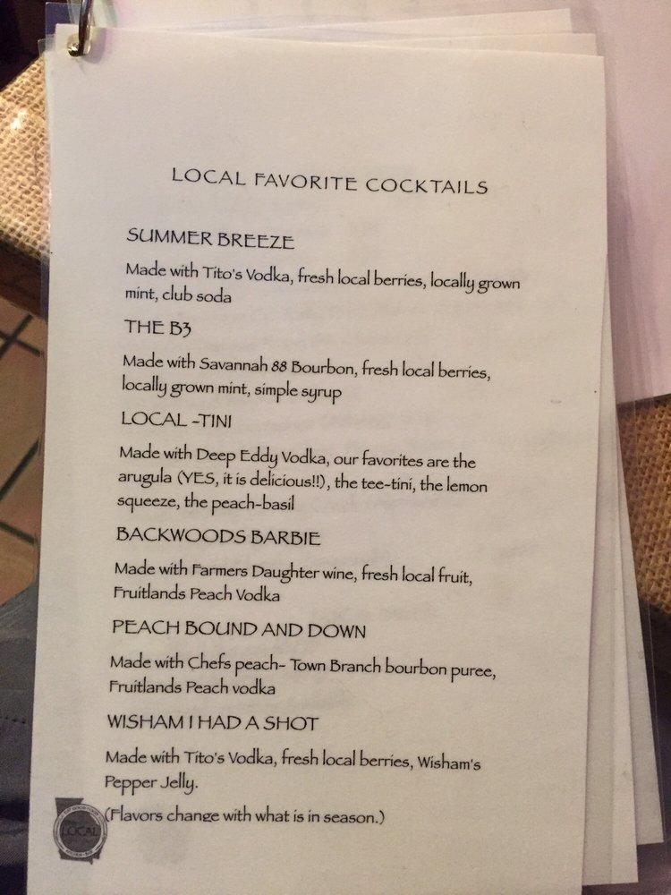 Menu at The LOCAL Kitchen and Bar, Tifton