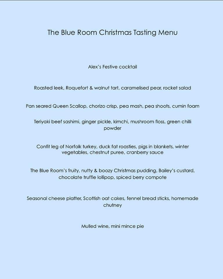 Menu at The Blue Room restaurant, London, Manwood Rd