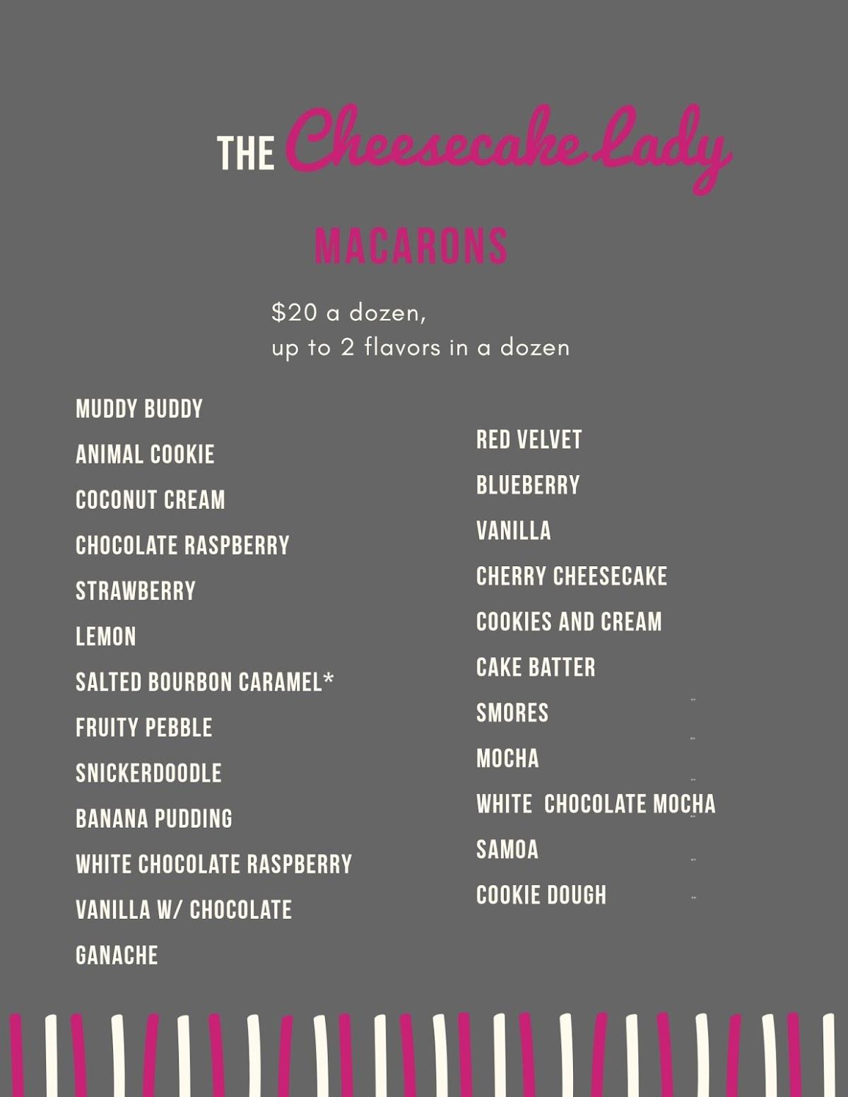 Menu at The Cheesecake Lady, Casper