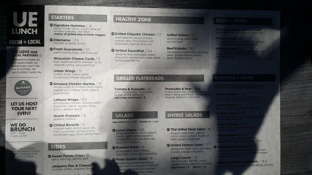 Menu at Urban Eatery - Minneapolis restaurant, Minneapolis
