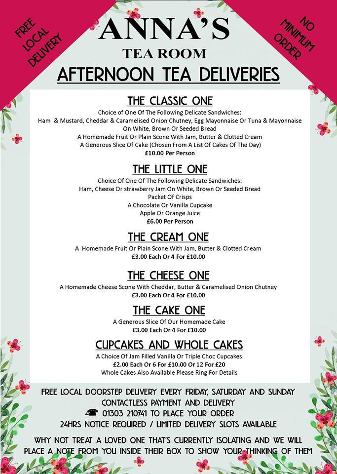 Menu at Anna's cafe, Folkestone