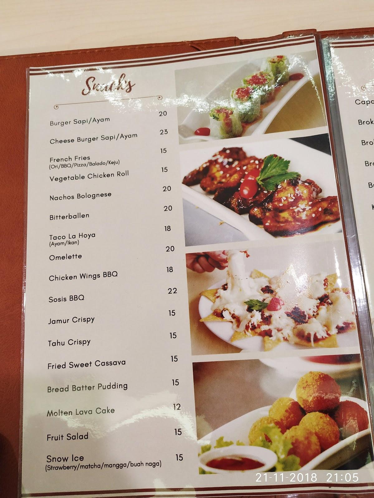 Menu at Hoya Bakery & Resto, Padang, Jl. Hos. Cokroaminoto No.48
