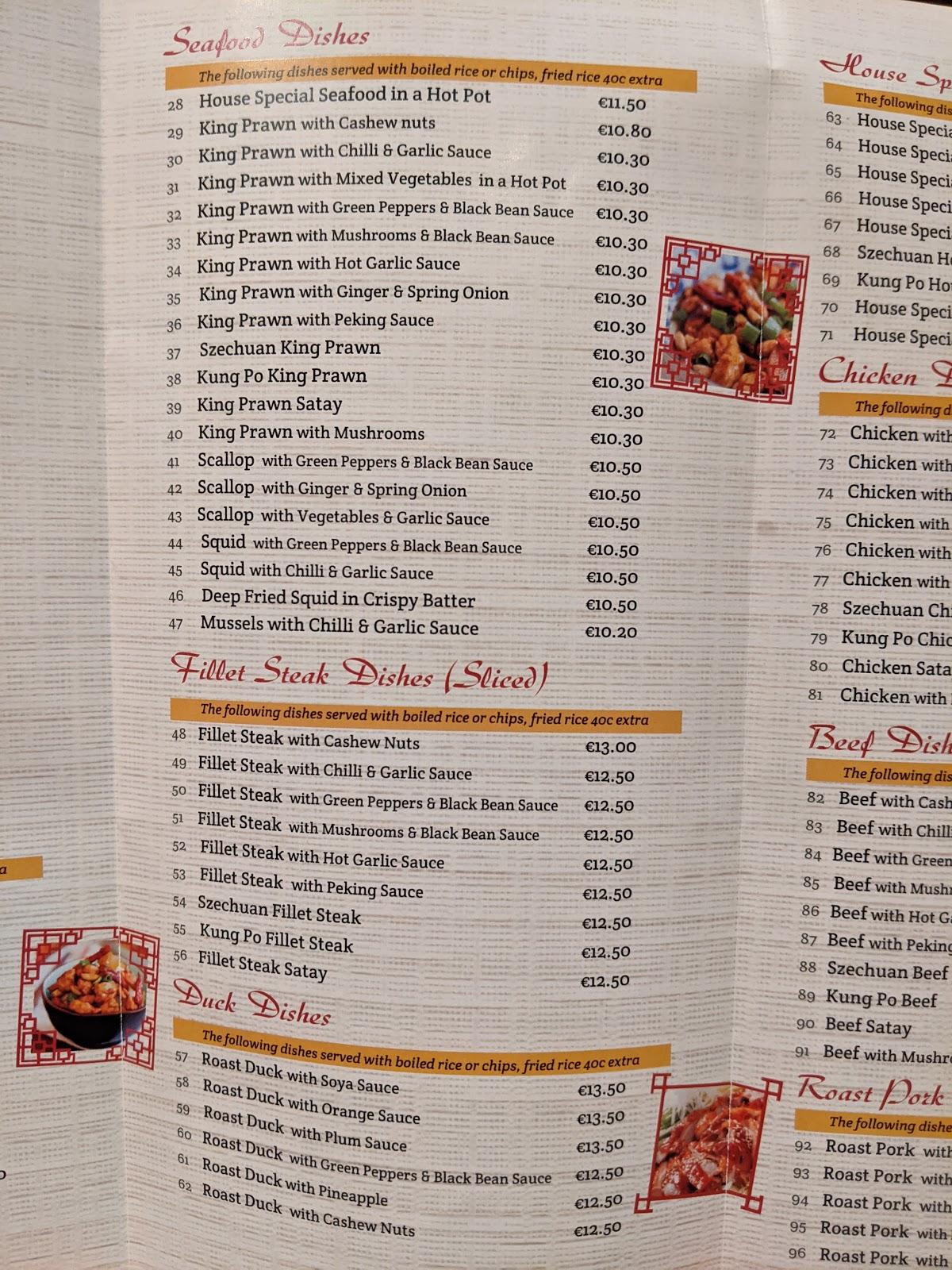 Menu at Pagar Garden fast food, Clonmel, Thomas St