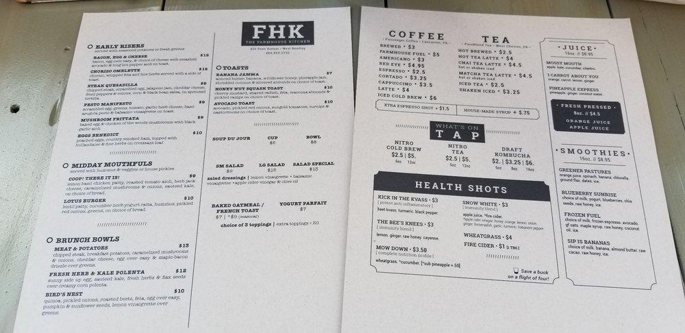 Menu at The Farmhouse Kitchen pub & bar, West Reading