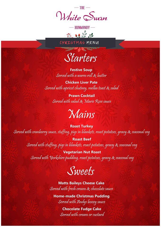 Menu at White Swan pub & bar, Filey