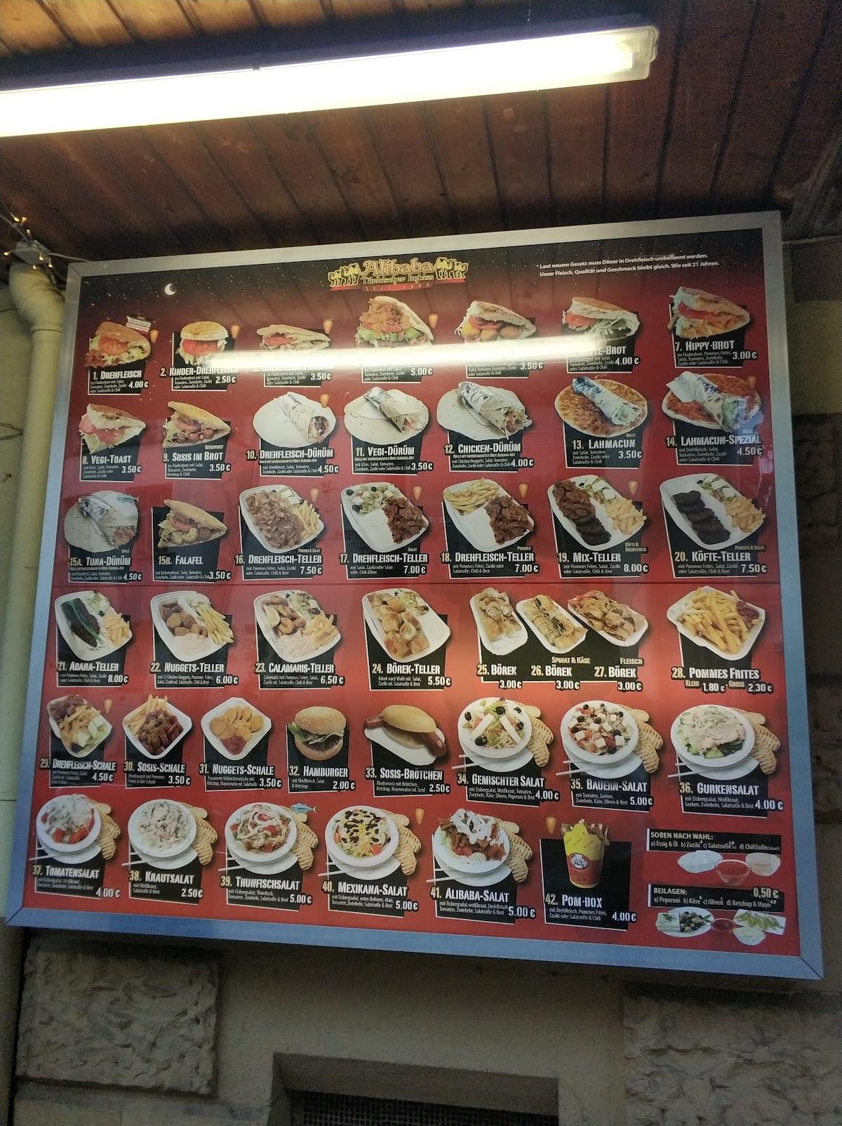 Speisekarte von Imbiß Alibaba fast Food, Bad Hersfeld