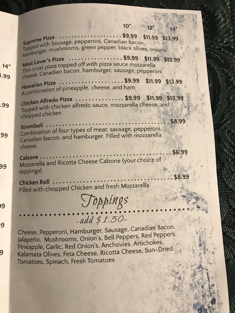 Menu at Elsa's Greek Grill restaurant, Beaumont