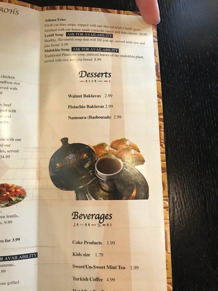 Menu at Pharaohs Legacy pub & bar, Fayetteville