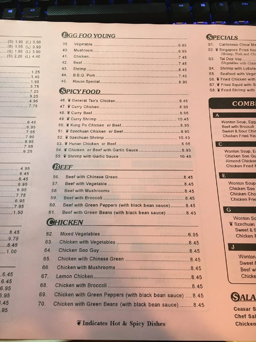Menu at Place Fortin restaurant, Lakeshore