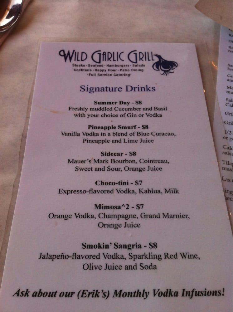 Menu at Wild Garlic Grill pub & bar, Tucson, E Skyline Dr Suite 120