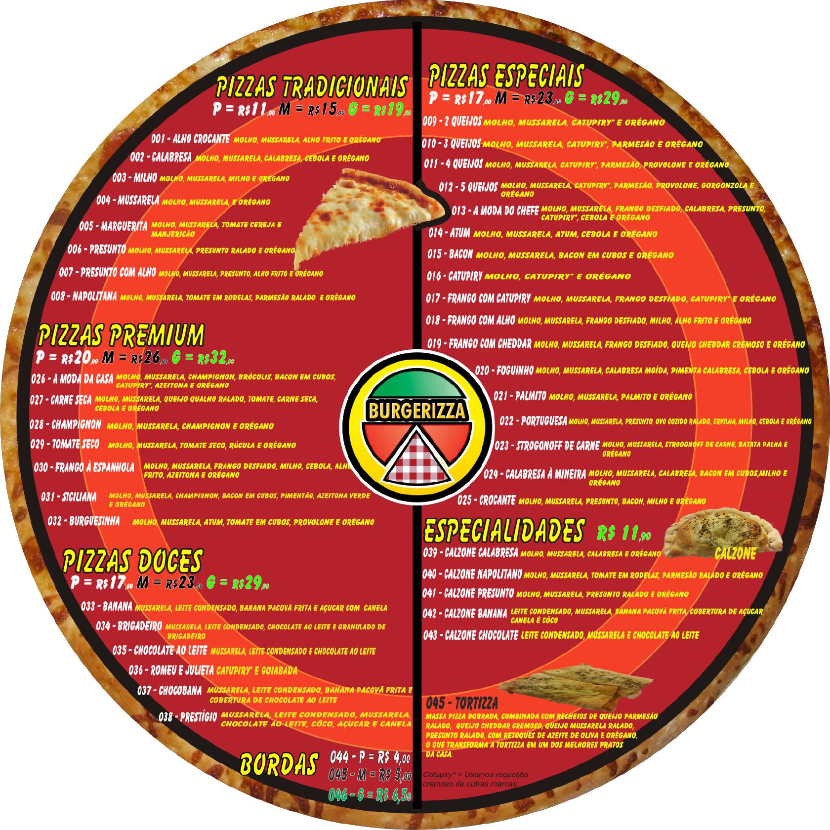 Menu em Burgerizza pizzaria, Manaus, Av. Penetração