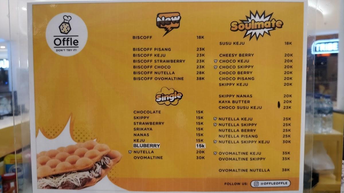 Carta del postres Offle - Multatuli Complex, Medan