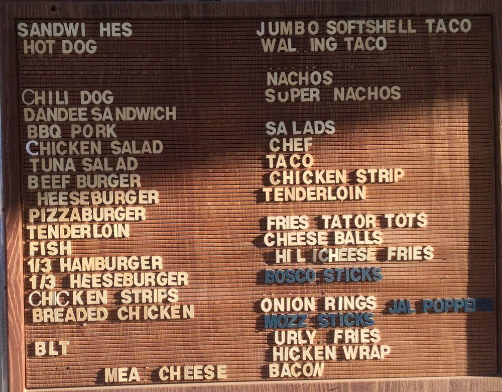 Menu at Snack Shack restaurant, Albia