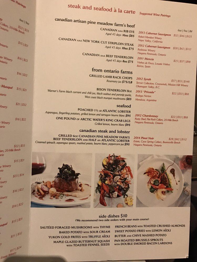 Menu at 360 The Restaurant at the CN Tower, Toronto
