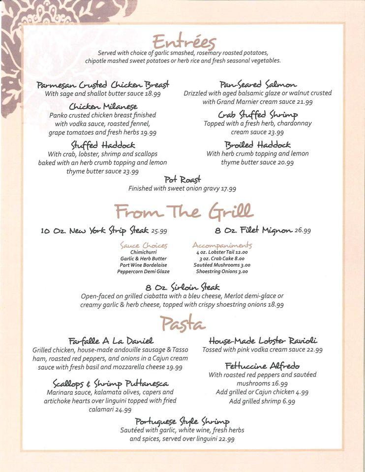 Menu at Daniel's Grill pub & bar, Marcellus