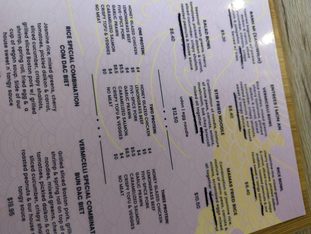 Menu at Hello Mẹ Vietnamese Kitchen restaurant, Mooresville