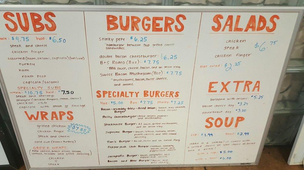 Menu at Hoover's Restaurant, Sanborn