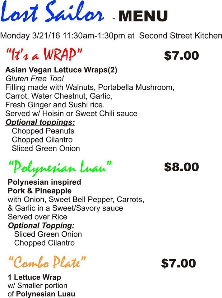Menu at Lost Sailor LLC restaurant, Westcliffe