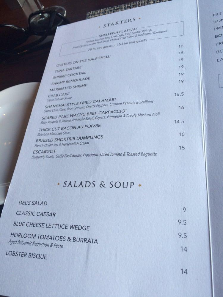 Menu at Del Frisco's Double Eagle Steakhouse, Orlando