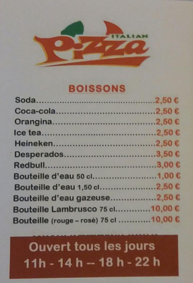 Menu au La Main À La Pâte Chez Marcelo pizzeria, Dax