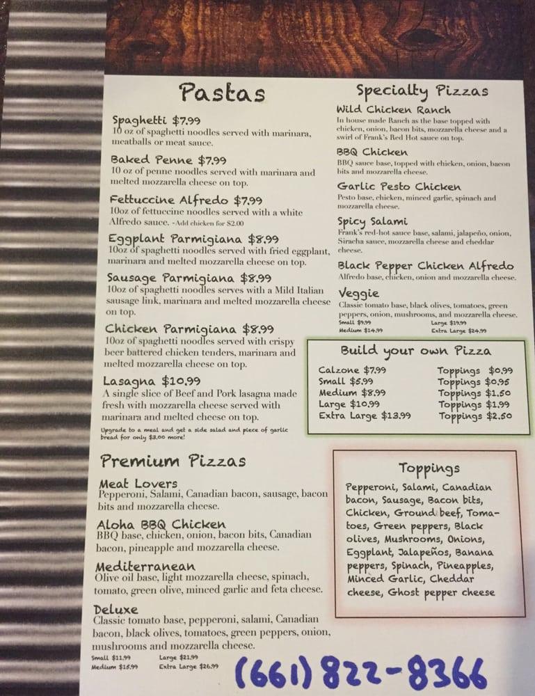 Menu at TK Pizza & Pasta pizzeria, Tehachapi