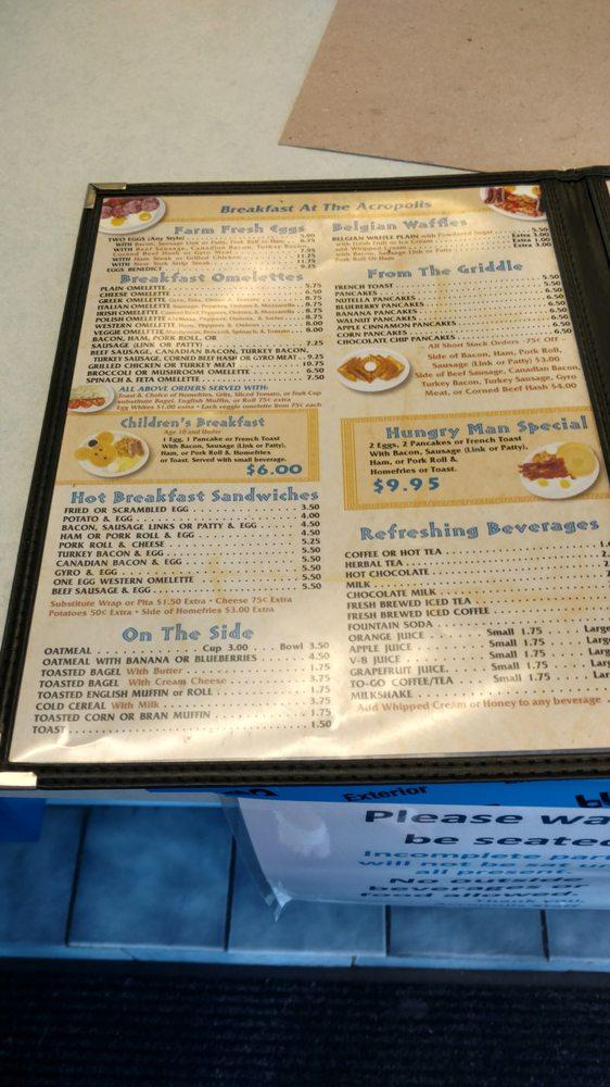Menu at Acropolis Cafe Restaurant, Belmar