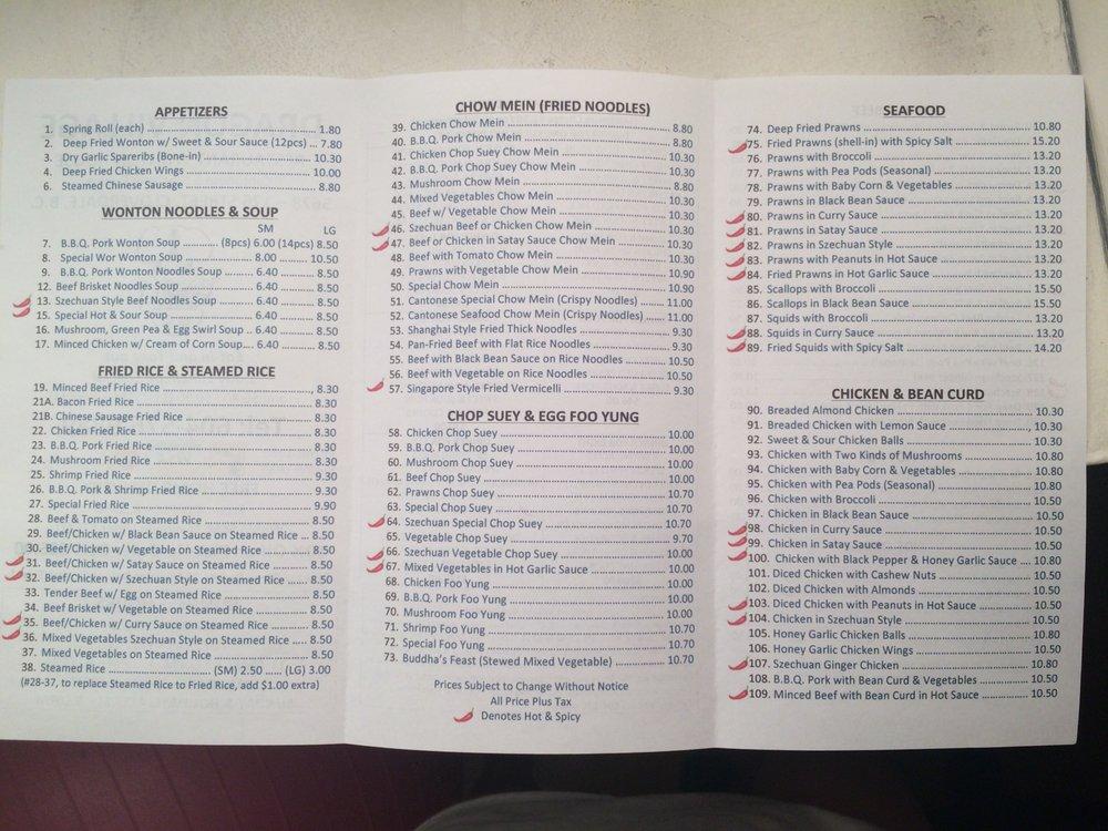 Menu at Dragon Village Restaurant & Won Ton House, Surrey