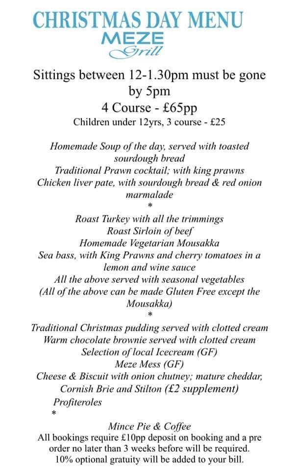 Menu at Meze Grill restaurant, Plymouth, 48 Southside St