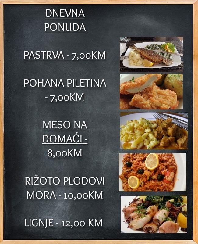 Menu at Restoran Rustika restaurant, Široki Brijeg