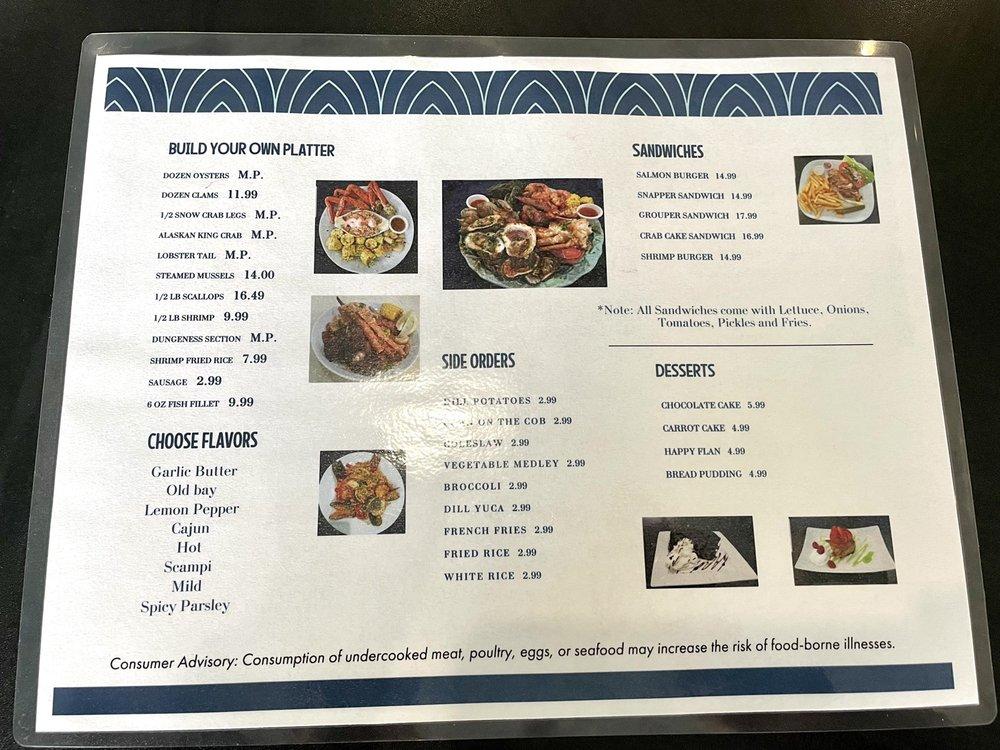 Menu at HAPPY SNAPPER SEAFOOD RESTAURANT, Orlando
