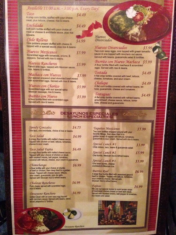 Menu at La Hacienda restaurant, Decatur, Beltline Rd SW
