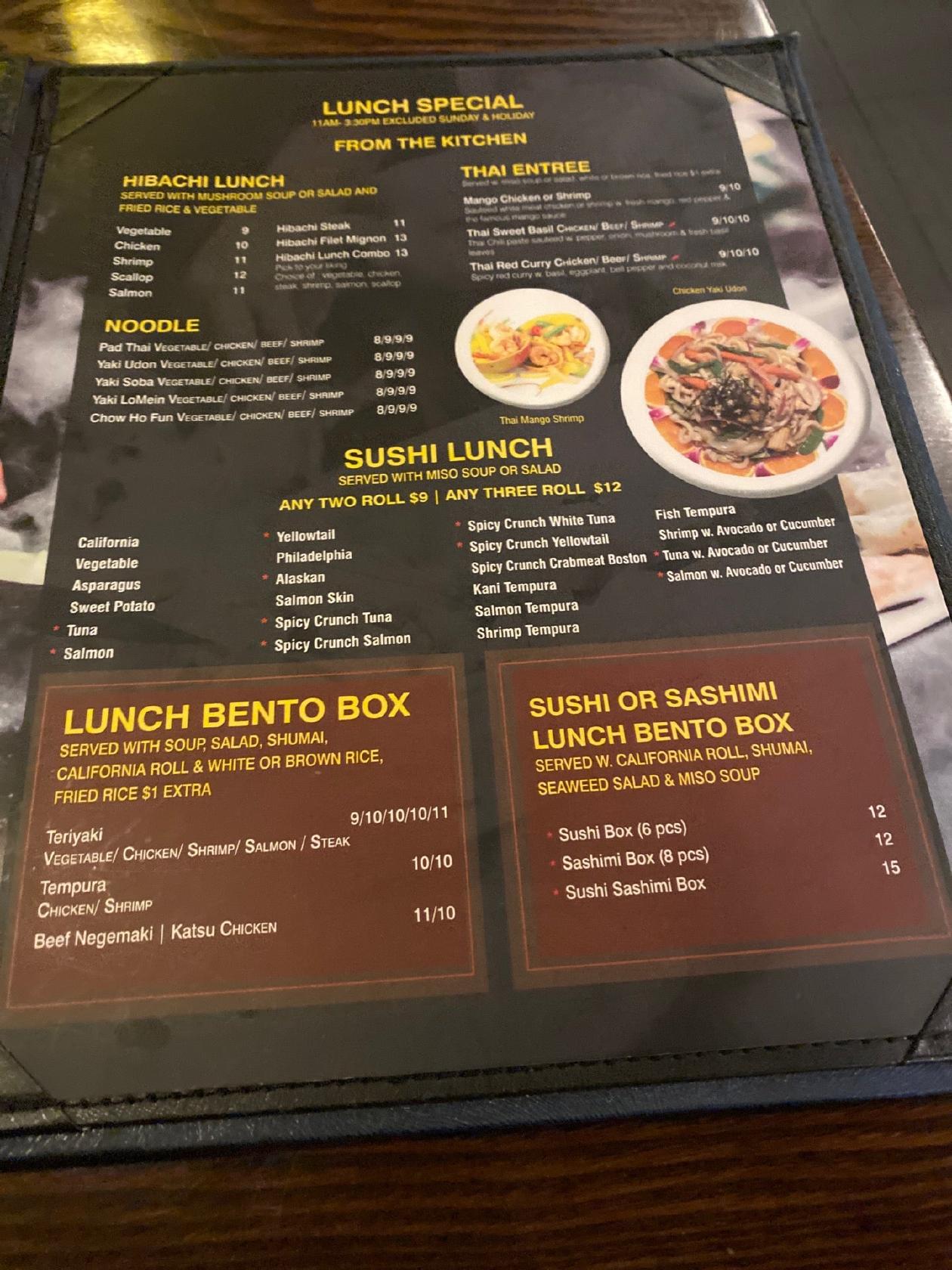 Menu at Tokyo Cafe, Greer, 413 The Parkway