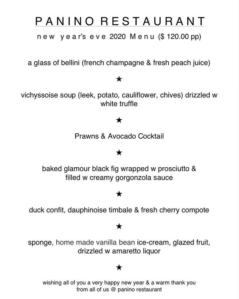 Menu at Panino Caffe’ Restaurant, Wollombi