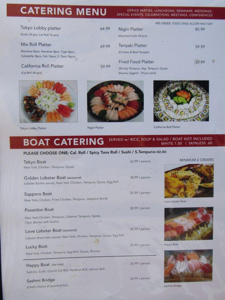 Menu at Tokyo Lobby Restaurant, Hacienda Heights