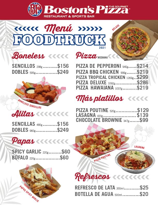 Carta del restaurante Boston's Foodtruck, Chicxulub Puerto